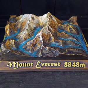 3d-model of Mount Everest and Lhotse - Etsy