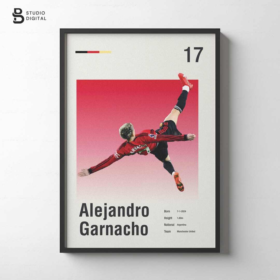 Alejandro Garnacho Poster, Man Utd Poster, Premier League, Manchester ...
