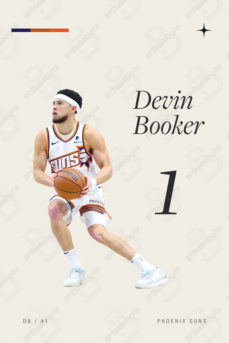 Devin Booker Poster, Basketball Poster, Phoenix Suns Poster, Phoenix ...