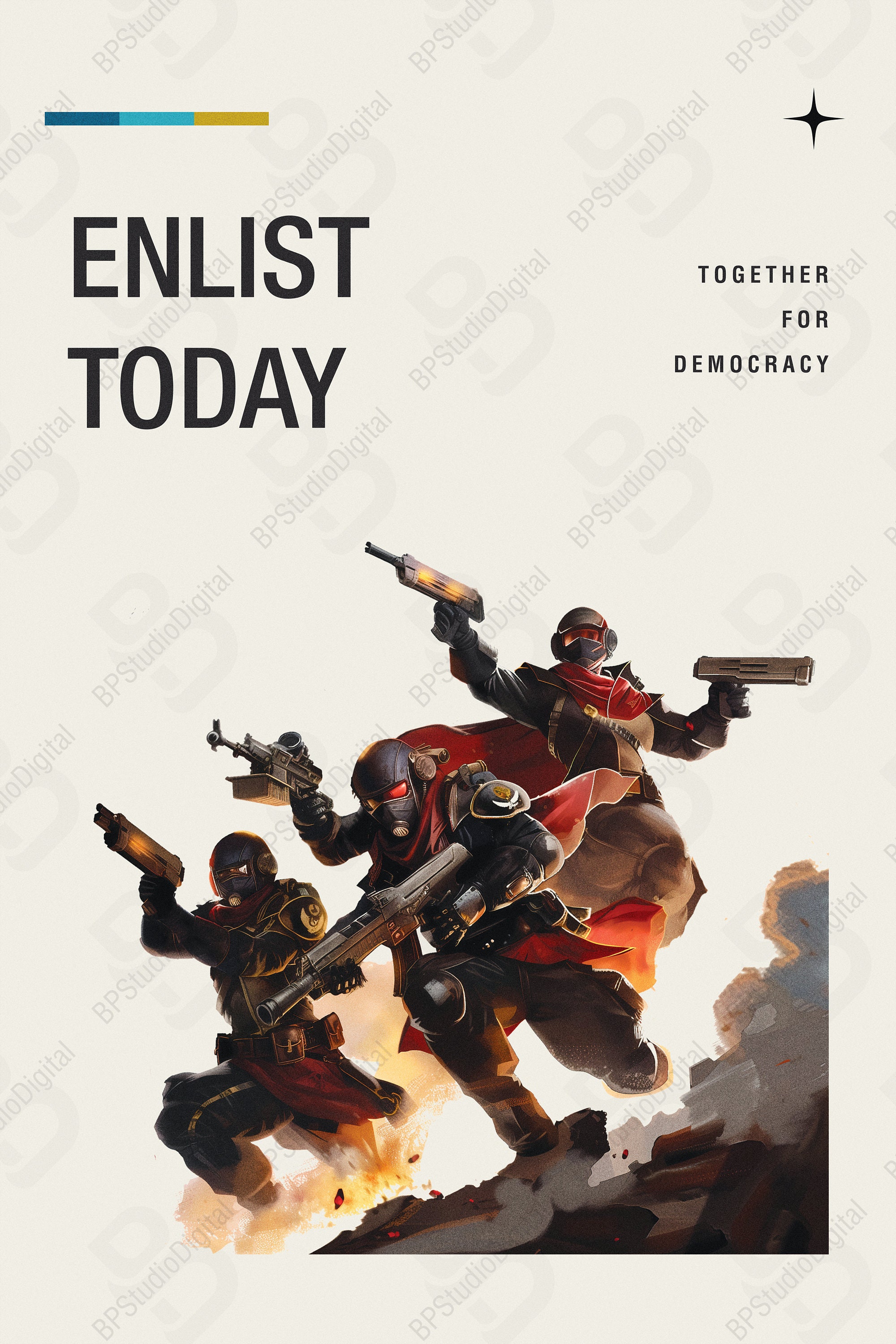 Helldivers 2 Poster, Helldivers 2 Propaganda Poster, Gaming Art, Video ...