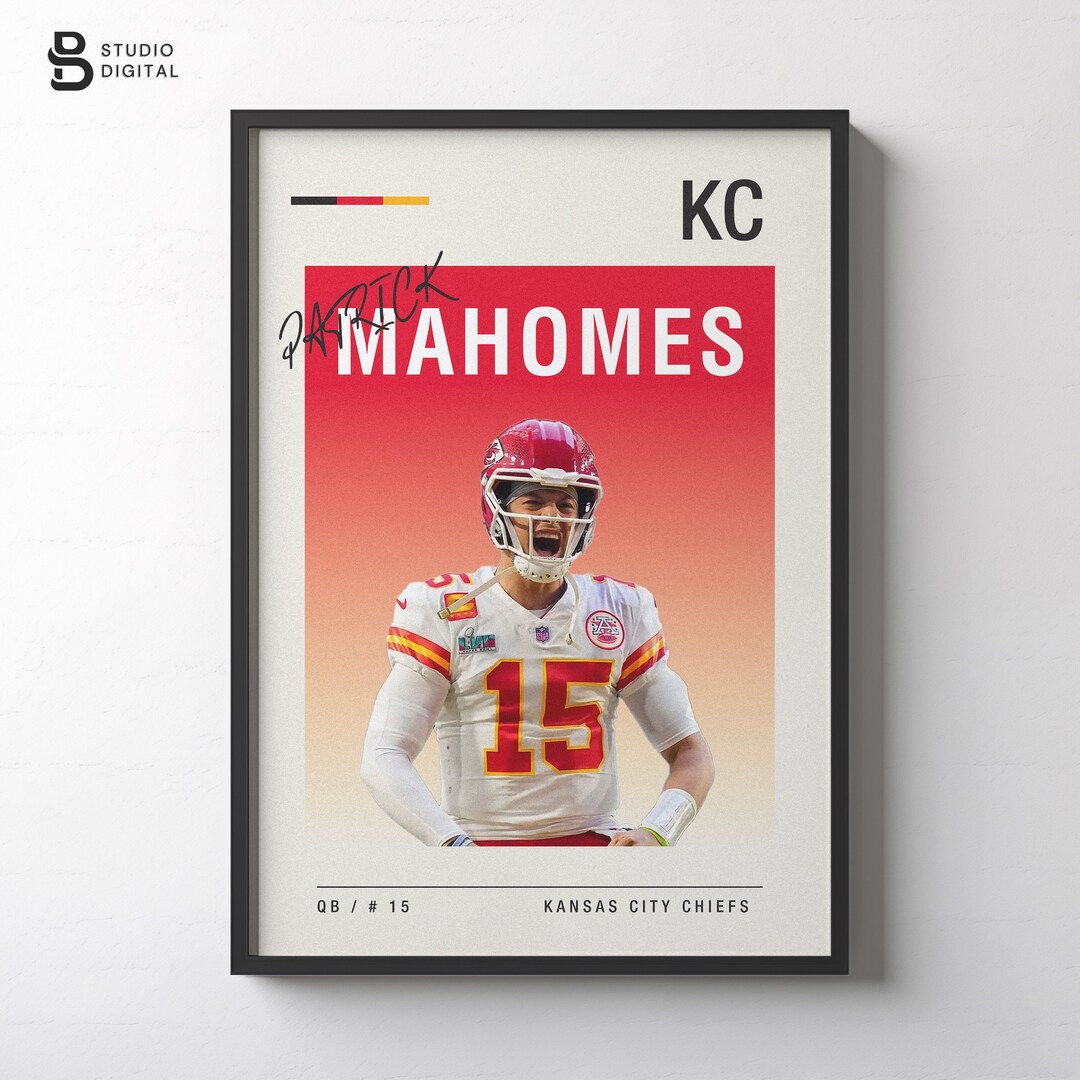 Patrick Mahomes Poster, Kansas City Chiefs Poster, Football Poster, Nfl ...