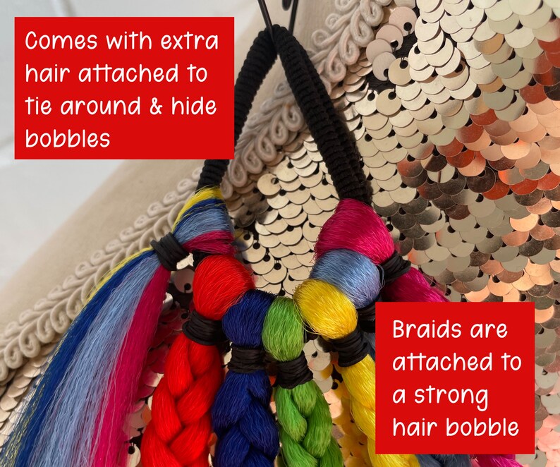 Rainbow Pride Rave and Festival Tie-in Braids - Etsy