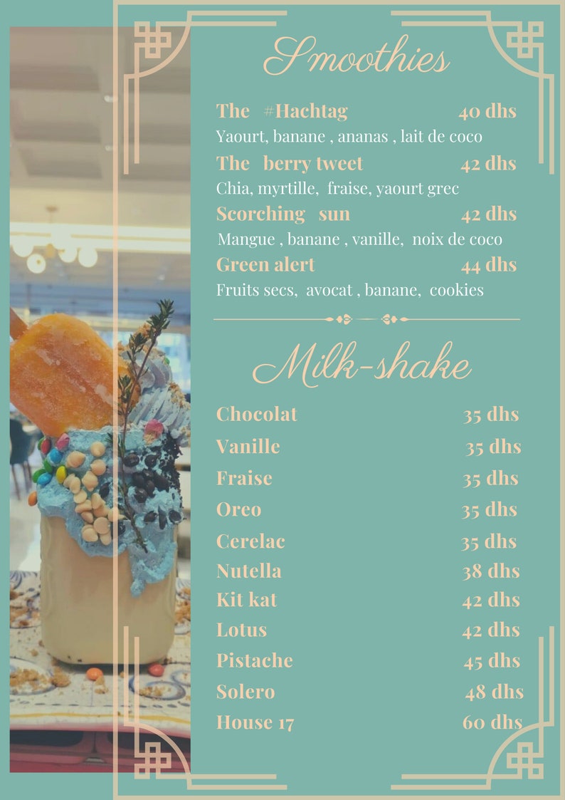 Restaurant Menu Template, Editable Food Menu Template, Restaurant Food ...