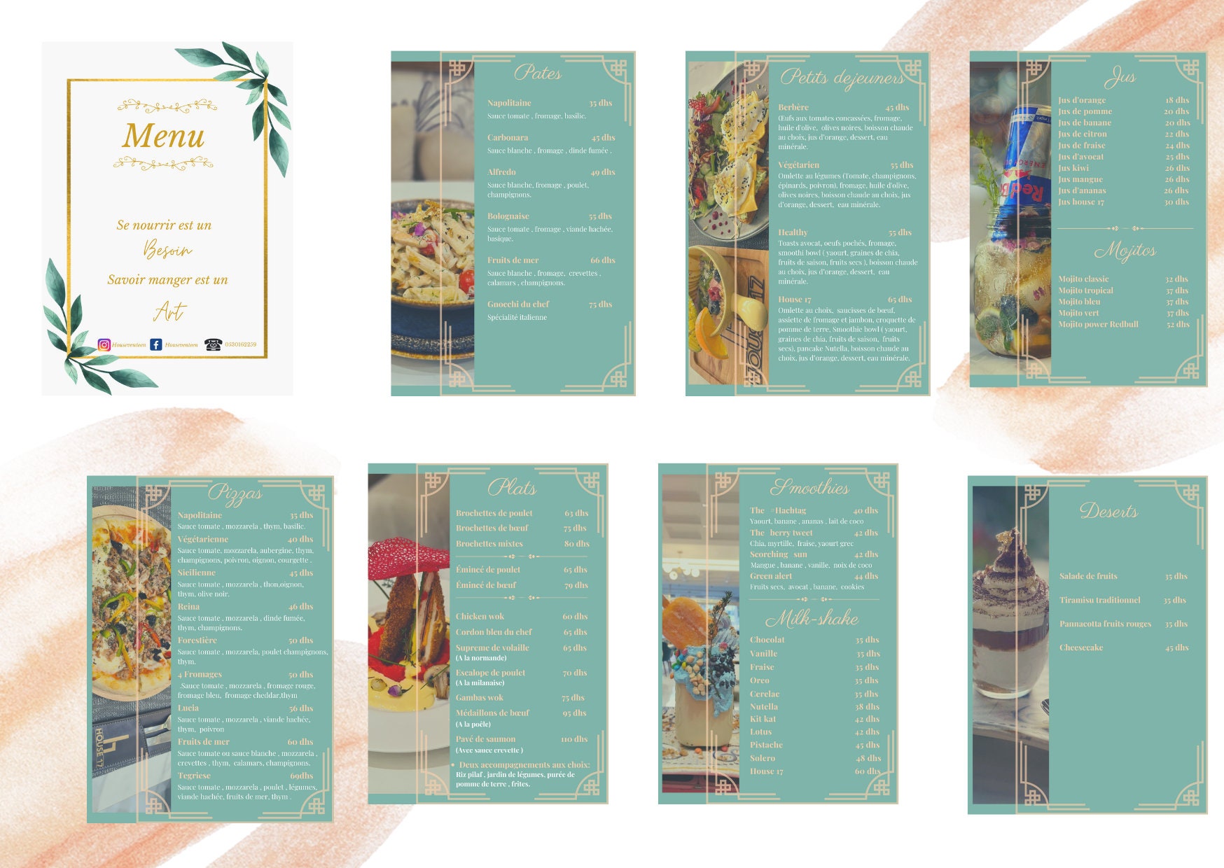 Restaurant Menu Template, Editable Food Menu Template, Restaurant Food ...