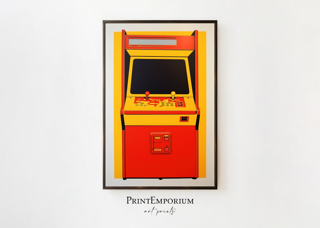 Arcade Art Print, Modern Wall Art, Vibrant Home Decor, Printable Art ...