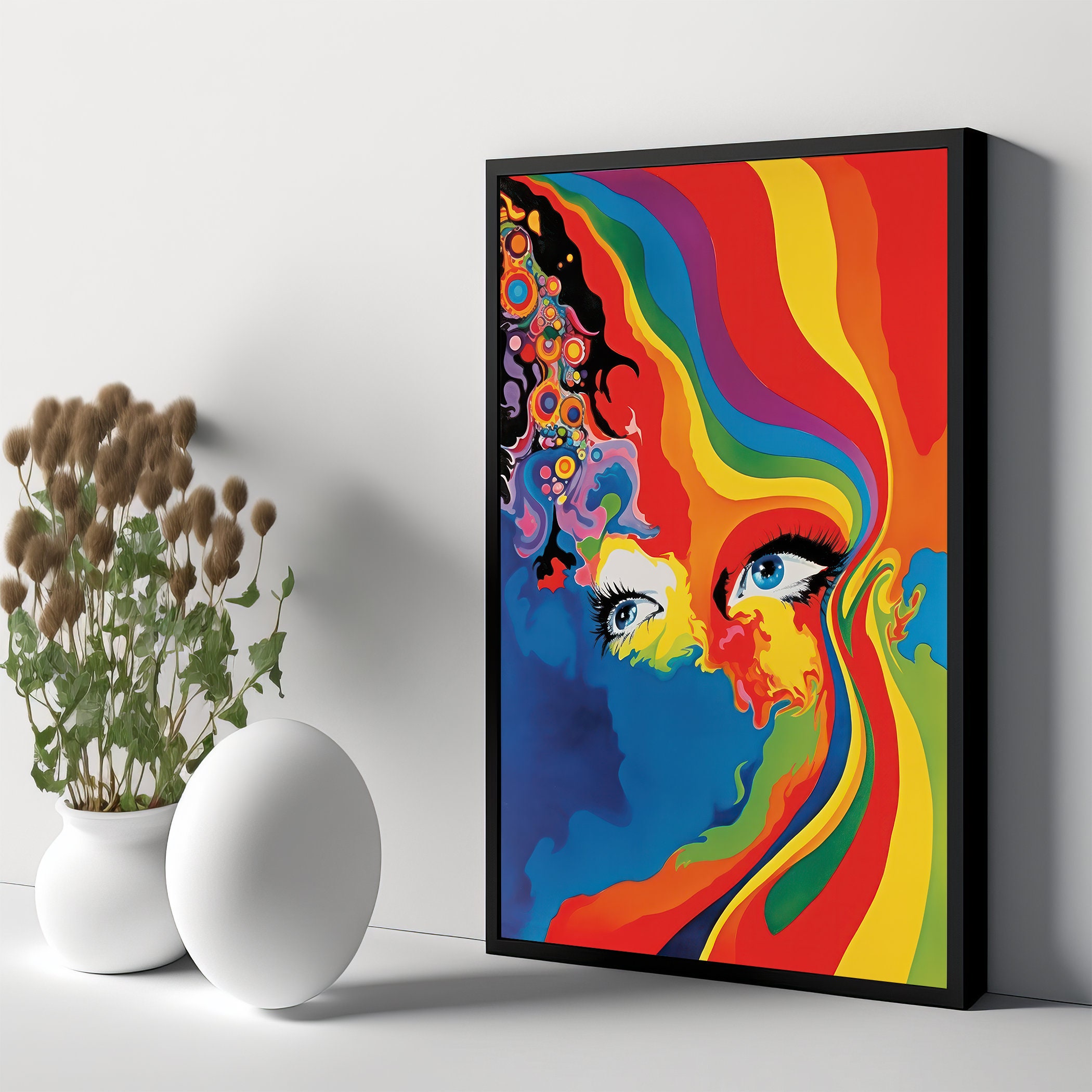 60s Psychedelic Woman Painting 1960s Art Style Pop Art Wall - Etsy Canada
