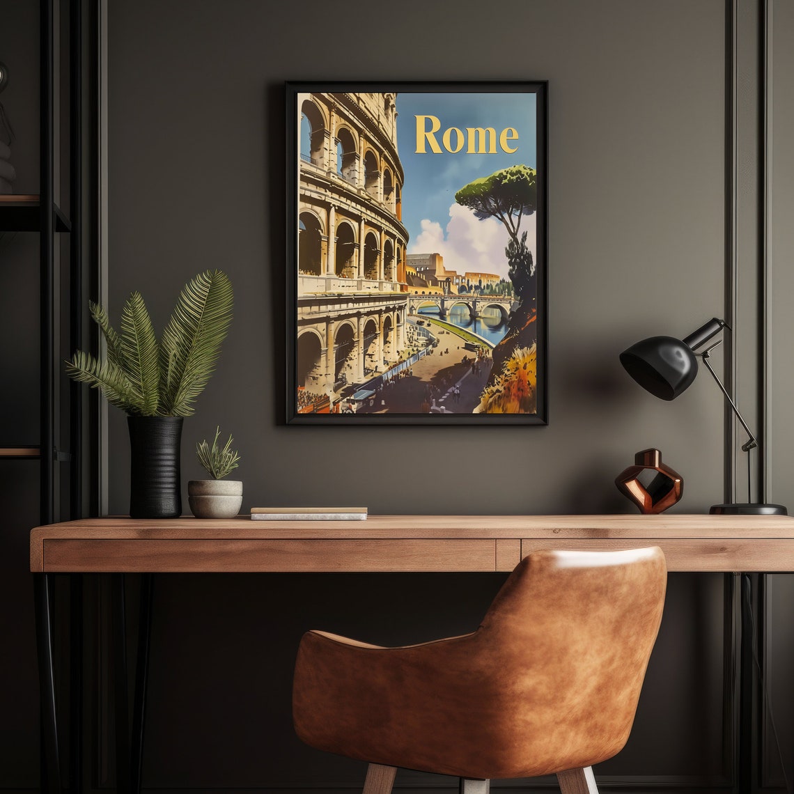Rome Travel Poster | Retro Wall Decor | Vintage Travel Wall Decor ...