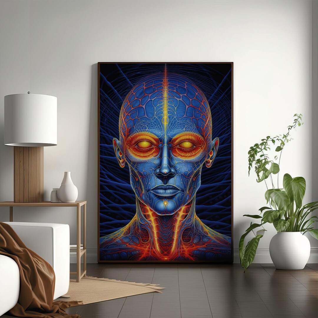 DMT Painting Psychedelic Wall Decor Trippy Art Print - Etsy