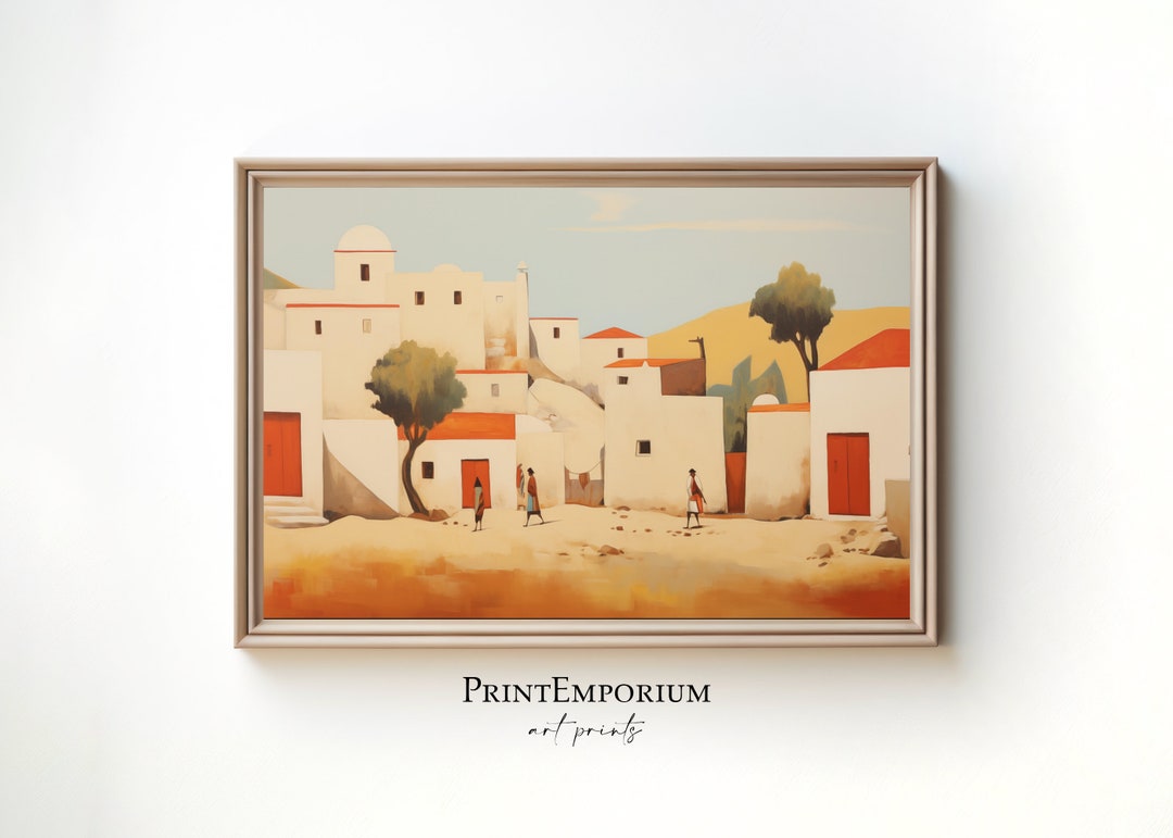 PRINTABLE European Village Painting | Cubism Architecture Print ...