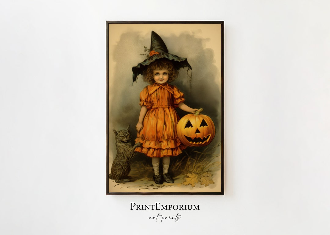 Creepy Vintage Halloween Digital Download Printable Wall Art, Rustic ...