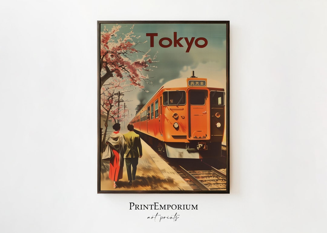 Tokyo Japan Train Print | Vintage Travel Poster | Retro Japanese Print ...