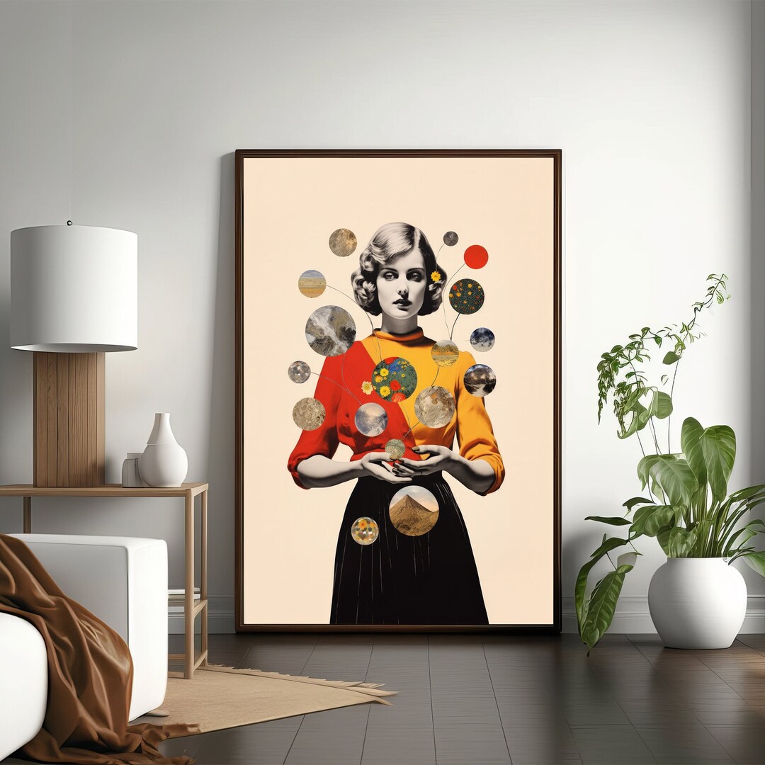 Elemental Planets Vintage Collage Print Retro 1950s Wall - Etsy