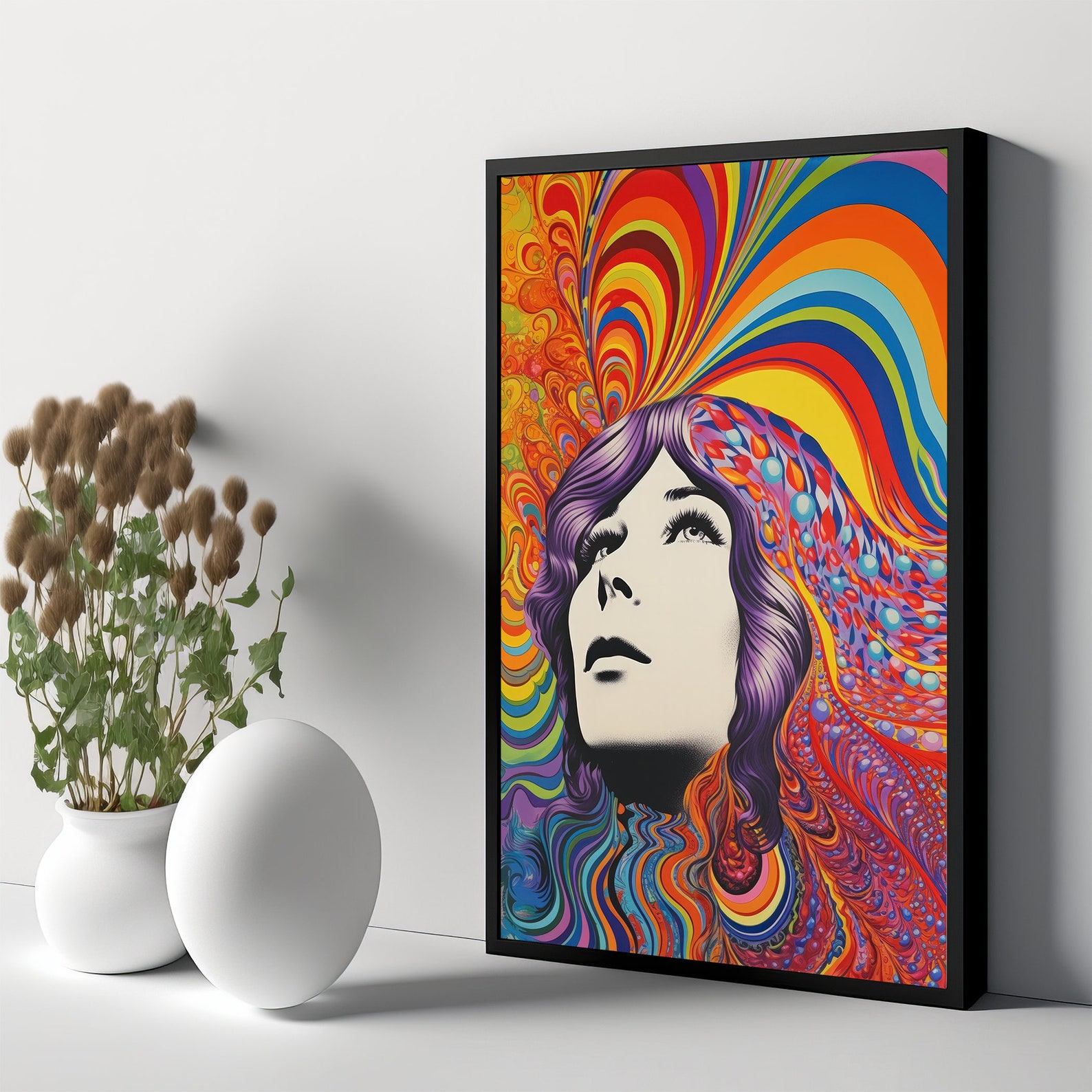 60s Psychedelic Woman Painting 1960s Art Style Pop Art Wall - Etsy Canada