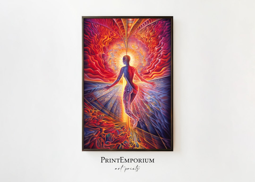 Alex Grey Style Painting, Psychedelic Wall Decor, Spiritual Art ...