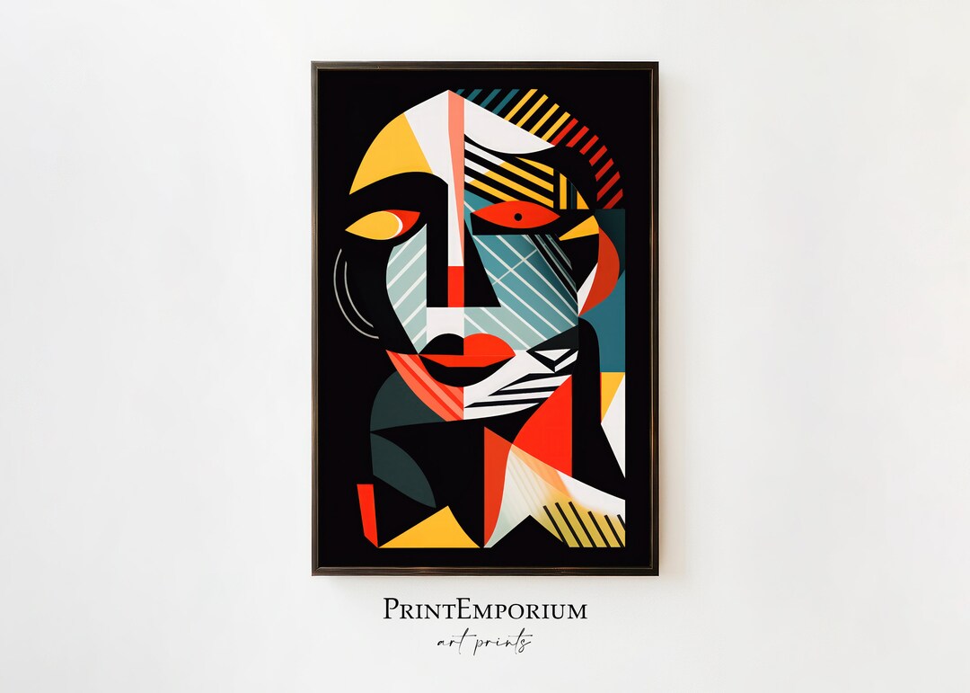 Abstract Face Painting, Cubist Face Abstract, Modern Art Print ...