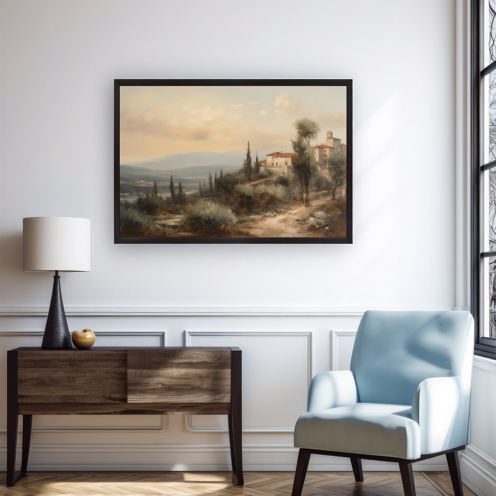 PRINTABLE Italian Villa Landscape Wall Art | Vintage Tuscany Wall Decor ...