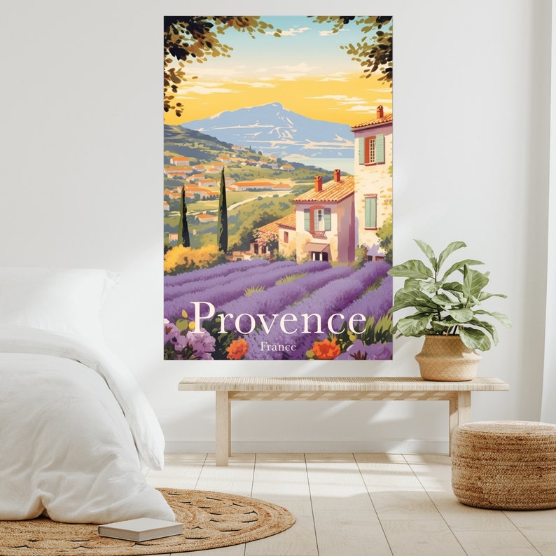 Provence Travel Poster, Printable Vintage Travel Poster, French Decor ...