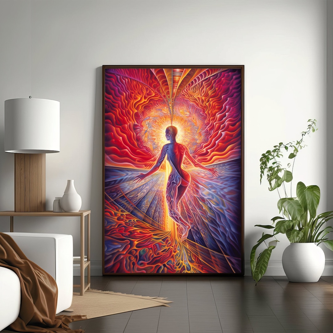 Alex Grey Style Painting Psychedelic Wall Decor Spiritual - Etsy