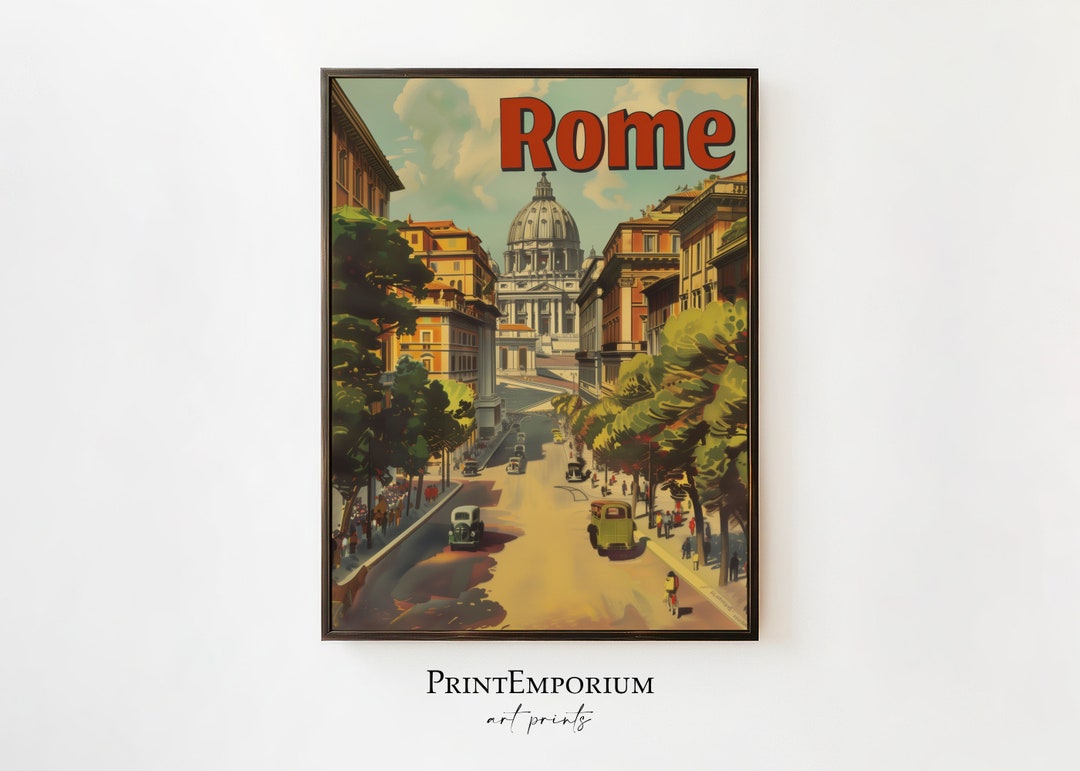 Vintage Rome Travel Poster | Vintage Wall Decor | Europe Travel Print ...
