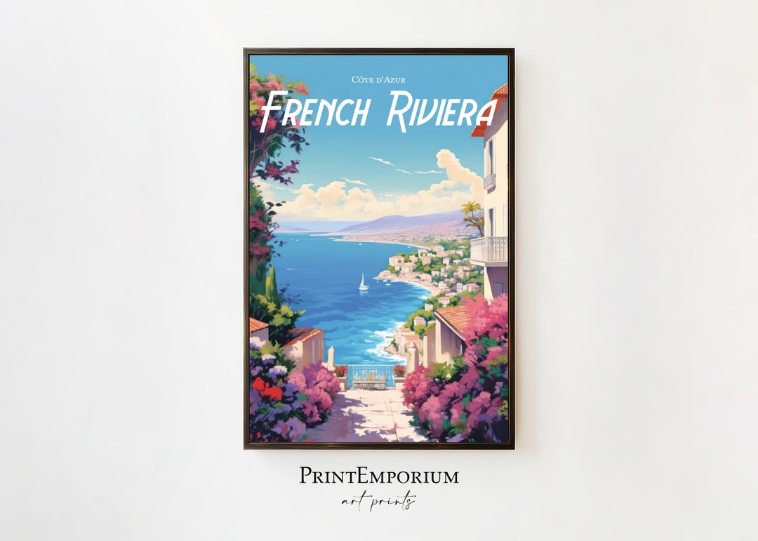 Digital Download French Riviera Travel Poster, Vintage Travel Poster ...