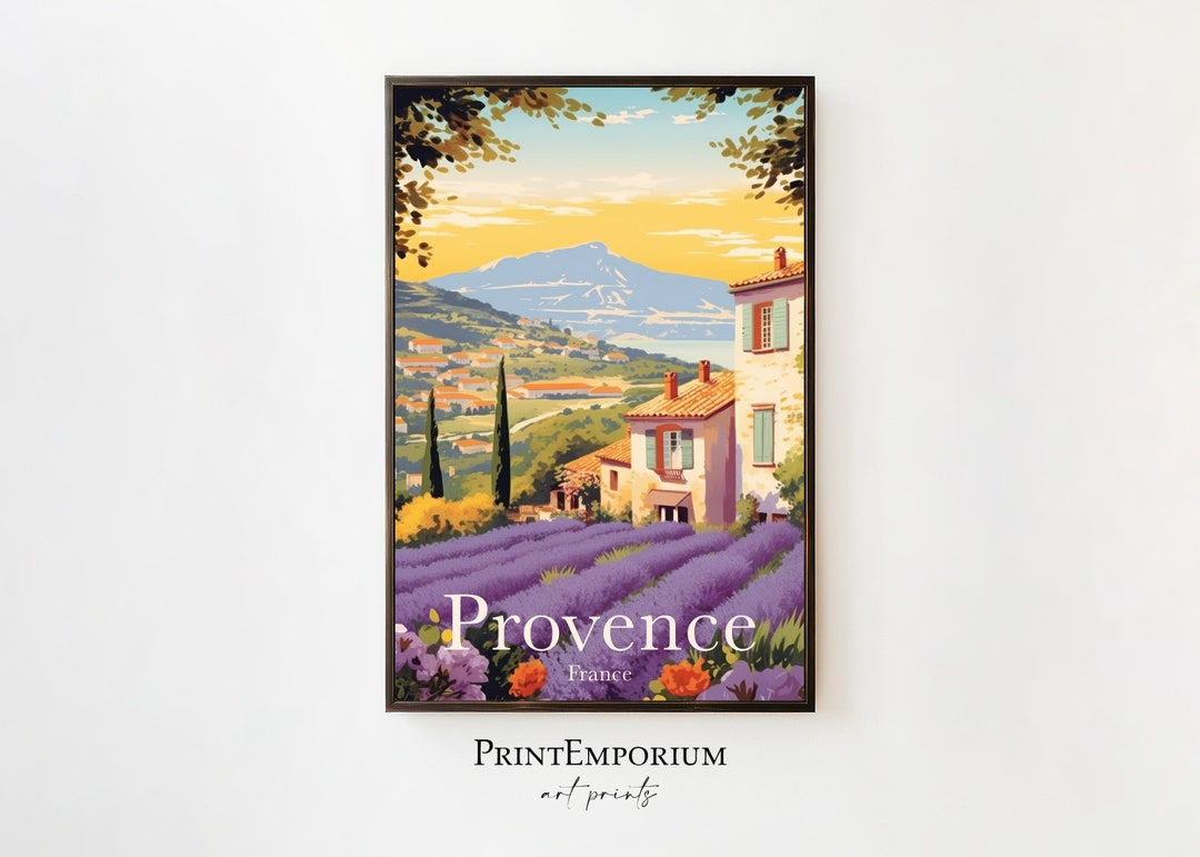Provence Travel Poster, Printable Vintage Travel Poster, French Decor ...