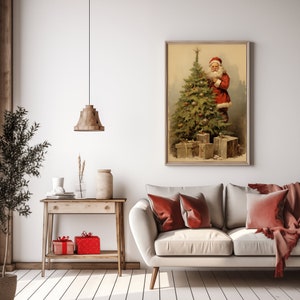 Vintage Christmas Watercolor Painting, Holiday Xmas Art, Printable ...