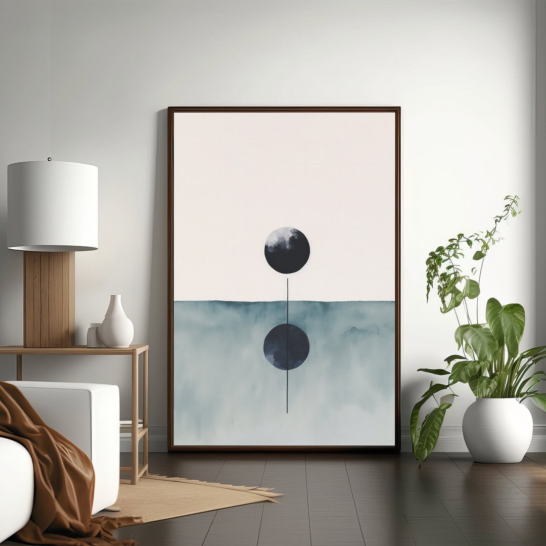 Minimalist Japandi Wall Art Watercolor Wall Art Large Framed - Etsy