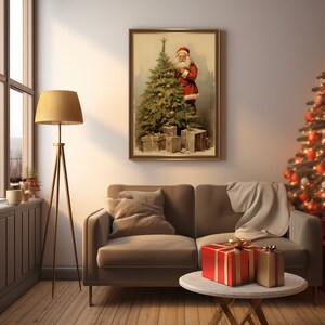 Vintage Christmas Watercolor Painting, Holiday Xmas Art, Printable ...