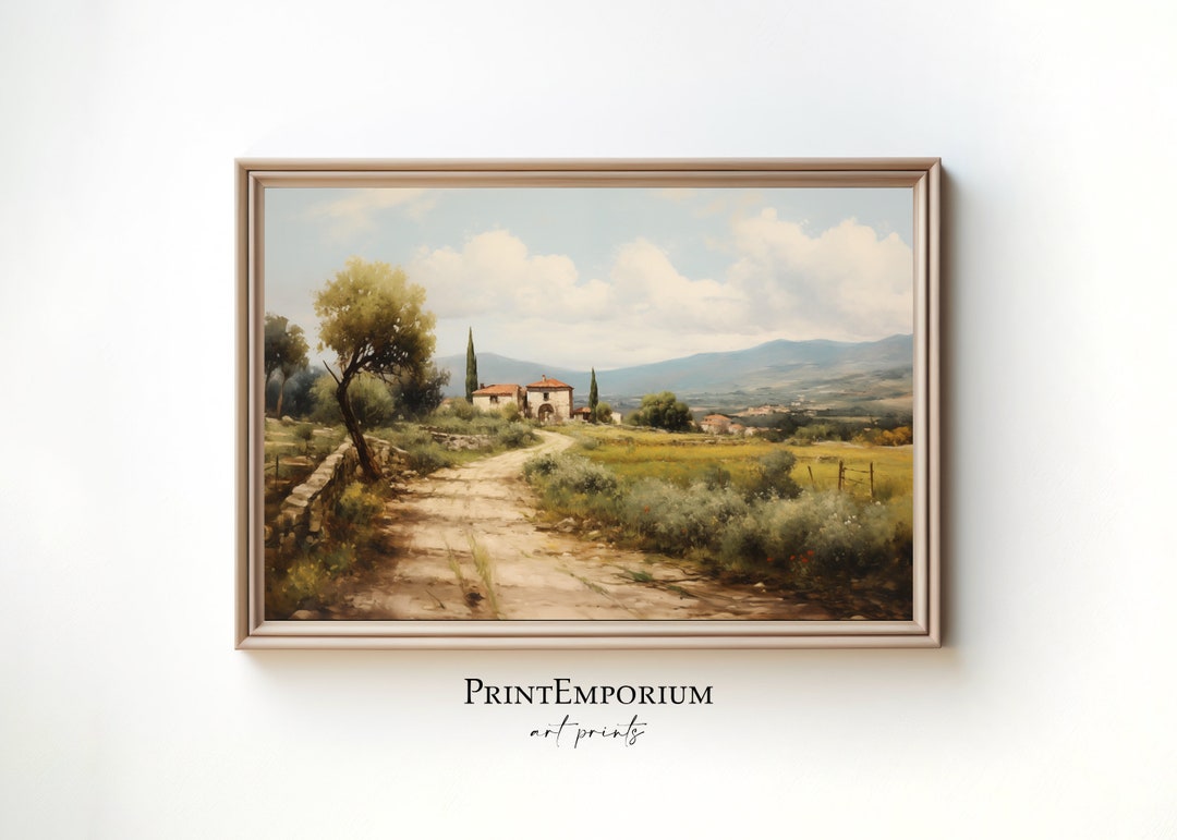 Vintage Italian Landscape Wall Art | Rustic European Country Print ...