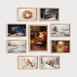 Vintage Christmas Gallery Wall Art SET Printable Rustic Christmas Art ...