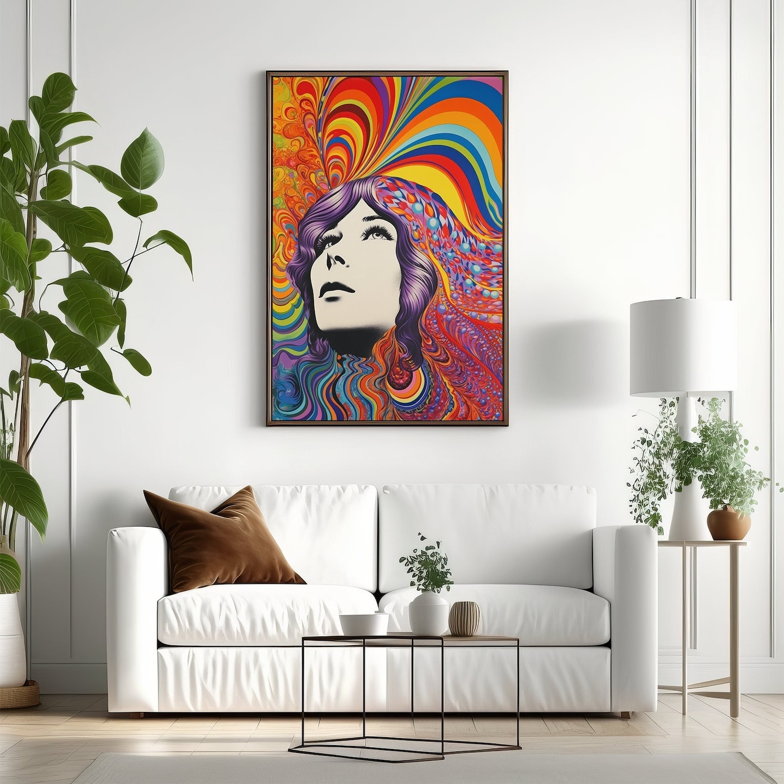 60s Psychedelic Woman Painting 1960s Art Style Pop Art Wall - Etsy Canada