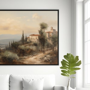 PRINTABLE Italian Villa Landscape Wall Art | Vintage Tuscany Wall Decor ...