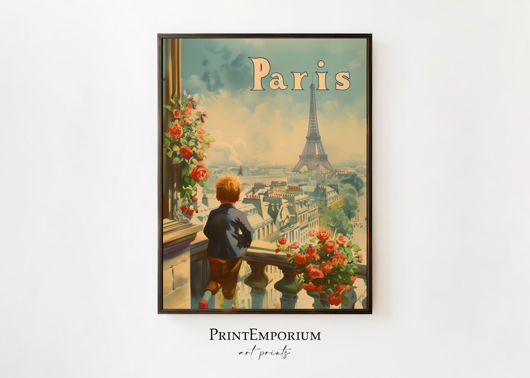 Vintage Paris Travel Poster | Eiffel Tower Print | France Travel Art ...