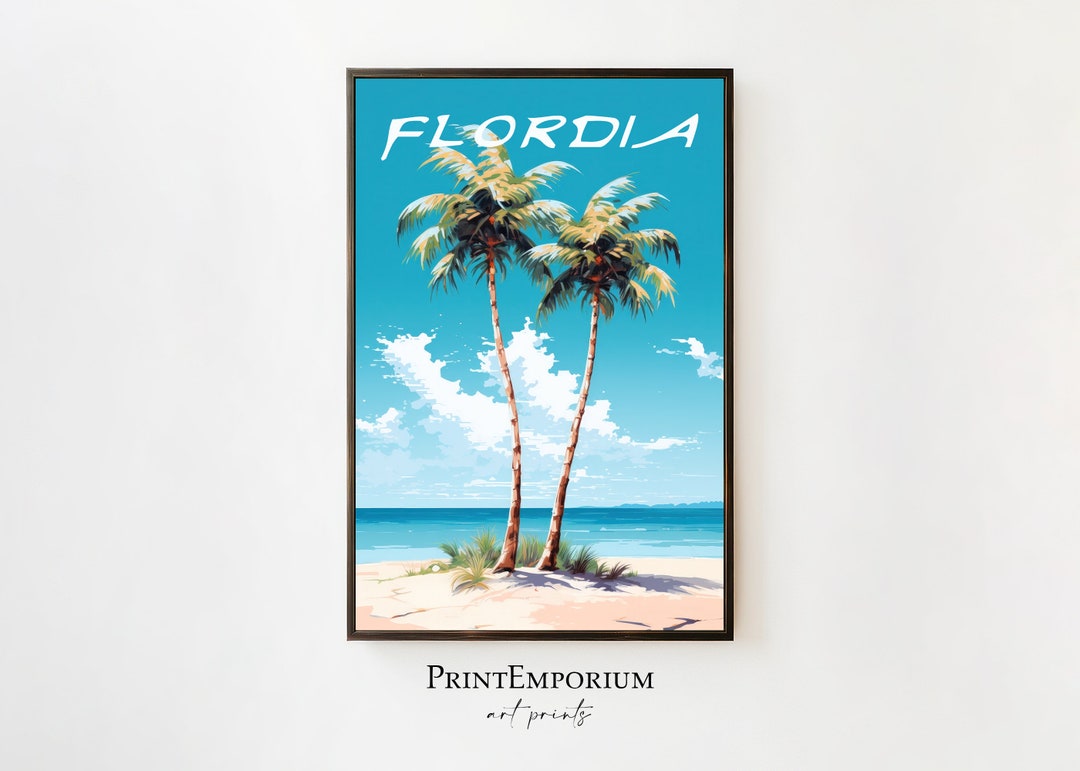 Florida Travel Poster, Vintage Travel Poster, Floridian Poster, Miami ...