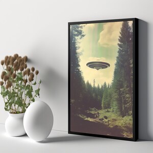 UFO Poster Large UFO Wall Art Large Framed Art Home Decor - Etsy