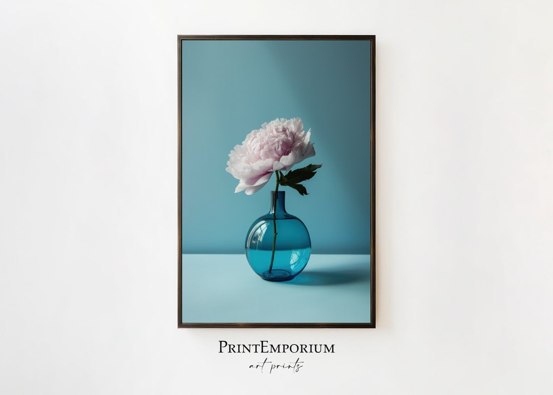 Minimalist Peony Art Print, Peony Wall Art, Floral Home Decor, Floral ...