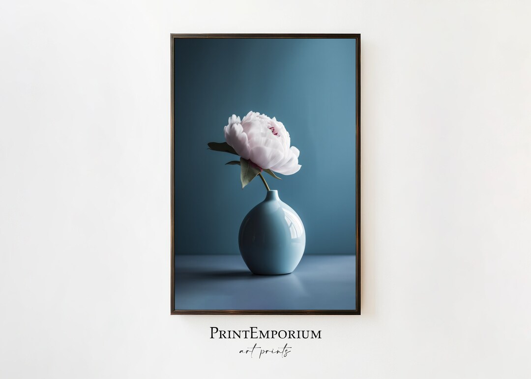 Minimalist Peony Art Print, Peony Wall Art, Floral Home Decor, Floral ...