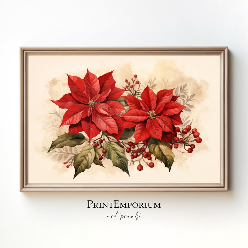 Poinsettia Painting - Etsy
