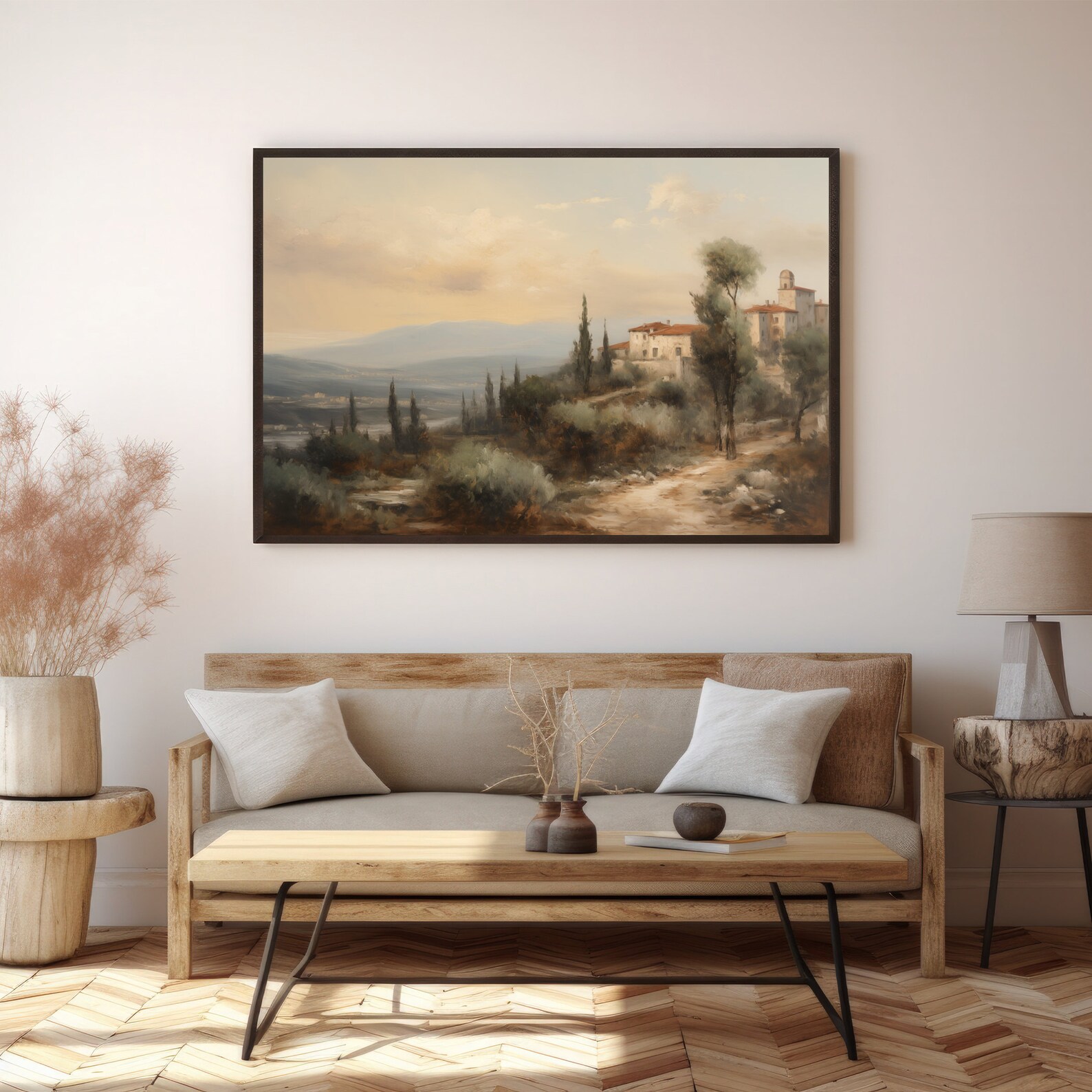 PRINTABLE Italian Villa Landscape Wall Art | Vintage Tuscany Wall Decor ...