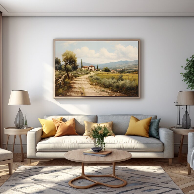 Vintage Italian Landscape Wall Art | Rustic European Country Print ...