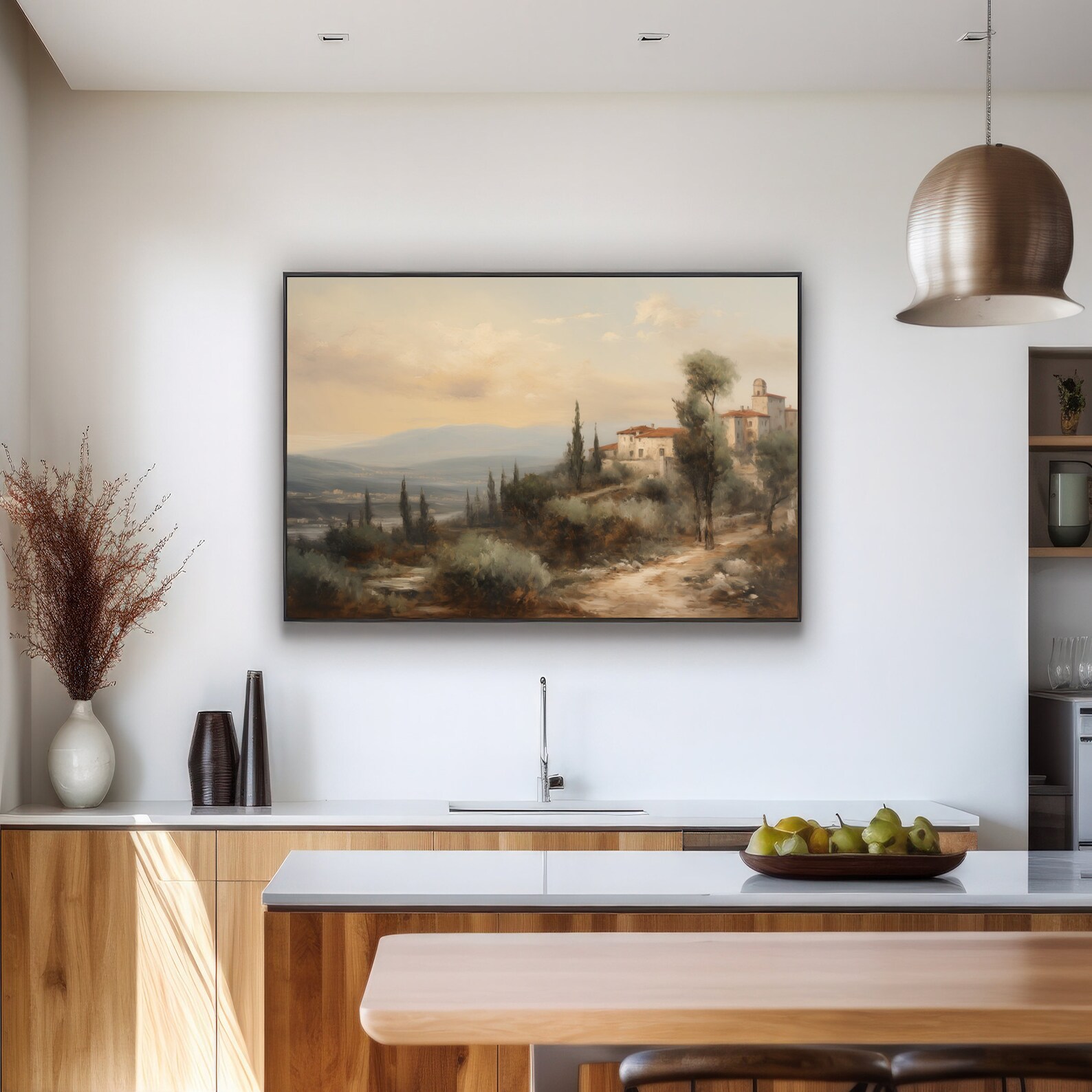PRINTABLE Italian Villa Landscape Wall Art | Vintage Tuscany Wall Decor ...