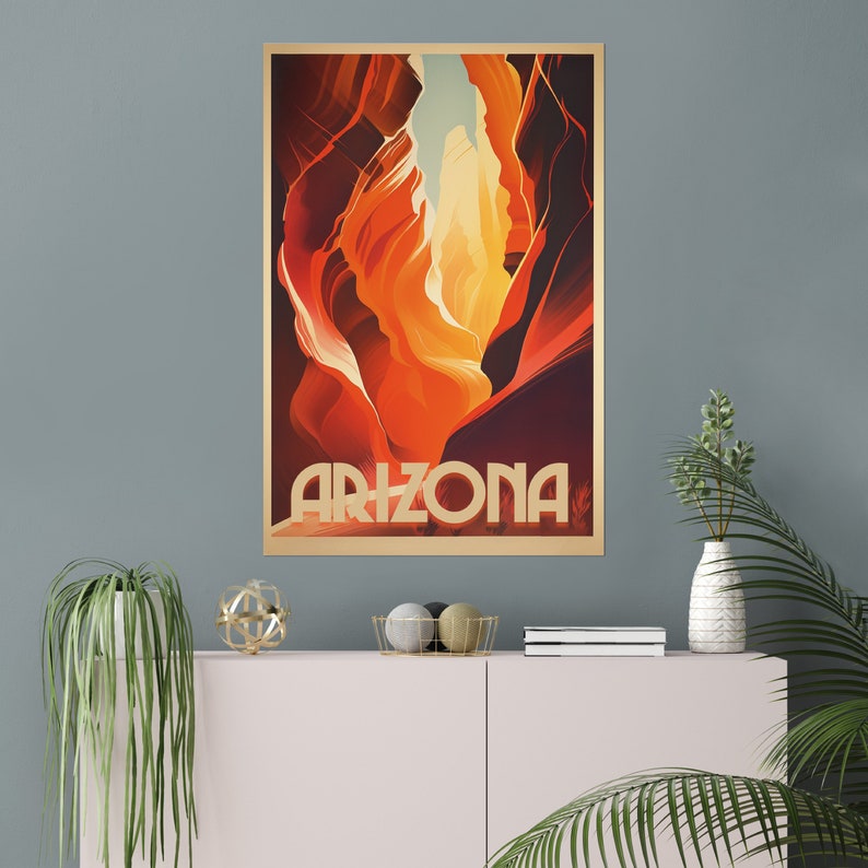 Arizona Travel Poster, Arizona Souvenir, Southwest Print, Retro Wall ...