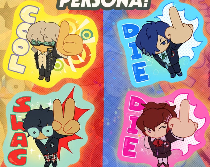 Persona Protagonists Holographic Sparkle Stickers - Etsy