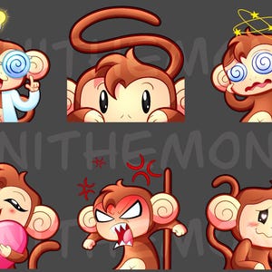 Manni the Monkey - Cute Emotes for Discord/twitch - Etsy