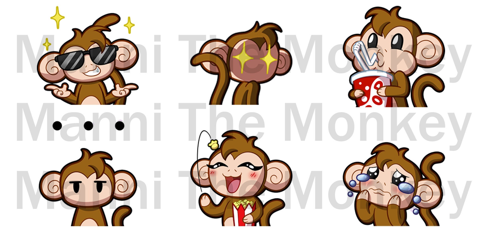 Manni the Monkey Emoji Set for Twitch/discord - Etsy