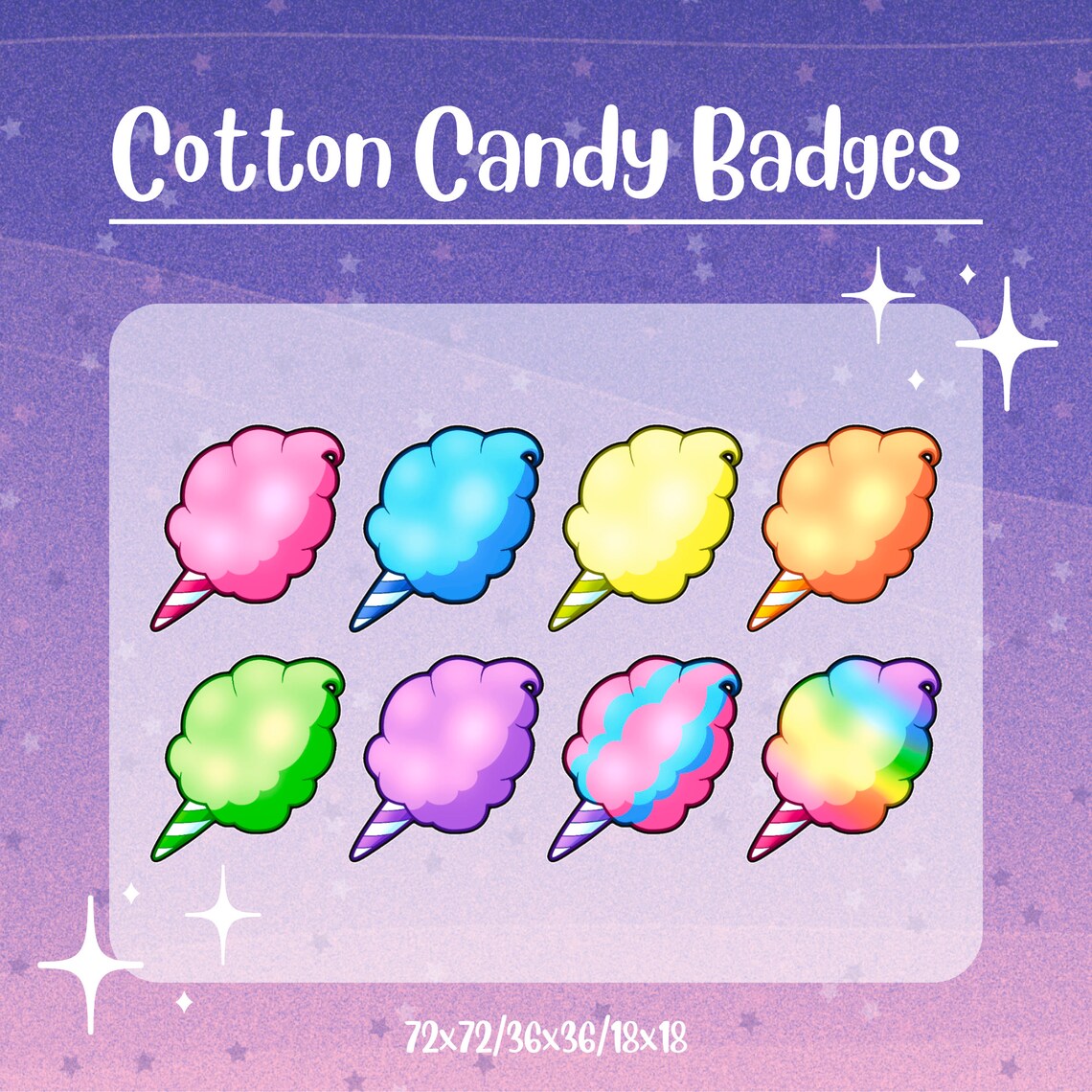 Cotton Candy Twitch Badges - Cute Badges for Twitch - Etsy
