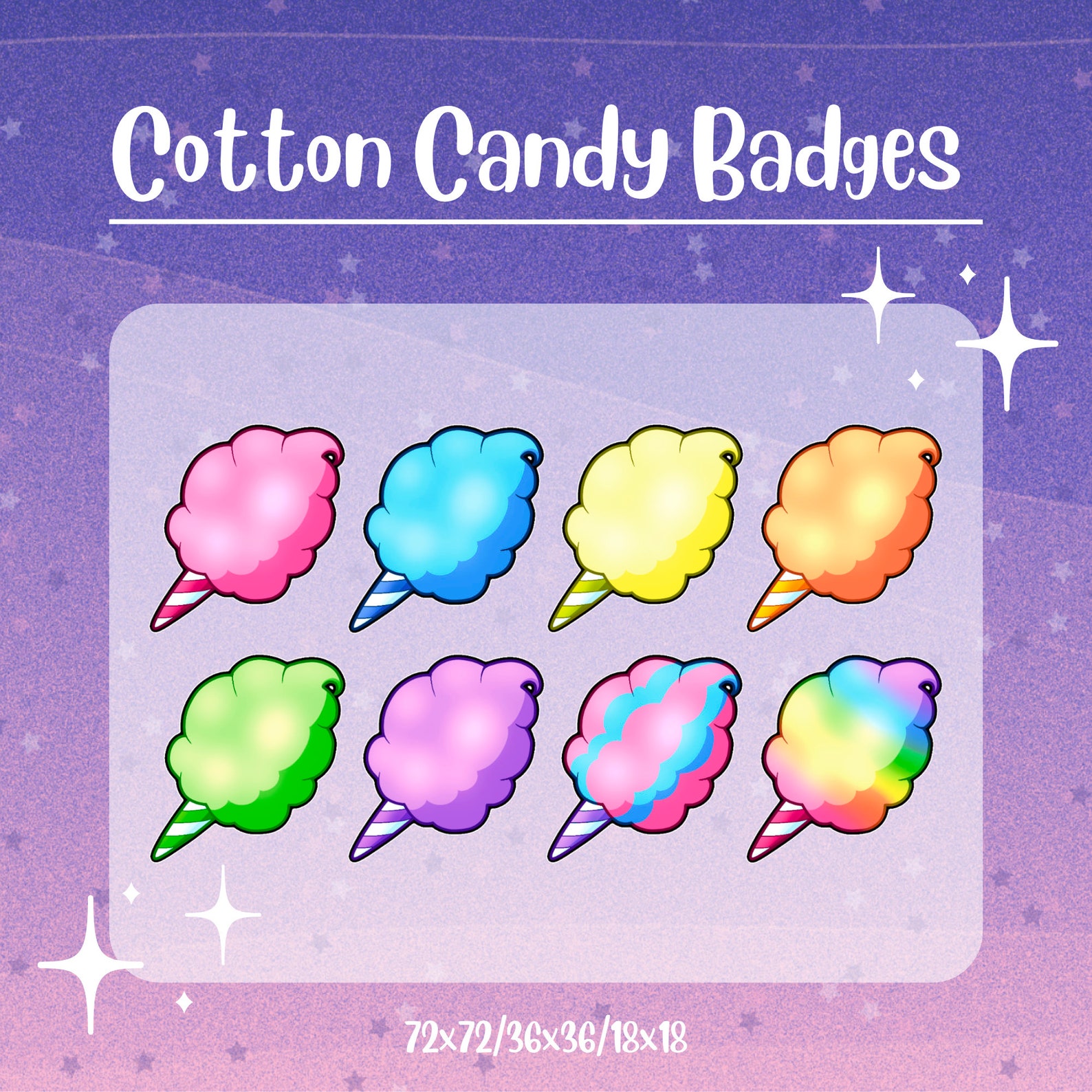 Cotton Candy Twitch Badges - Cute Badges for Twitch - Etsy