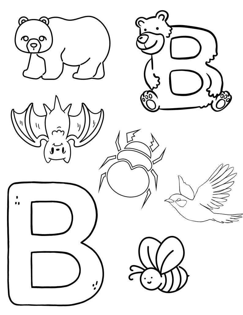 Printable Alphabet Animal Colouring Pages Instant Download - Etsy