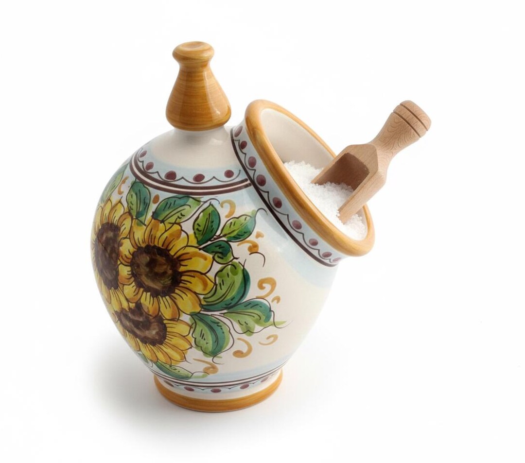 Hand-decorated Ceramic Salt Cellar by Sicilian Ceramists From Santo ...