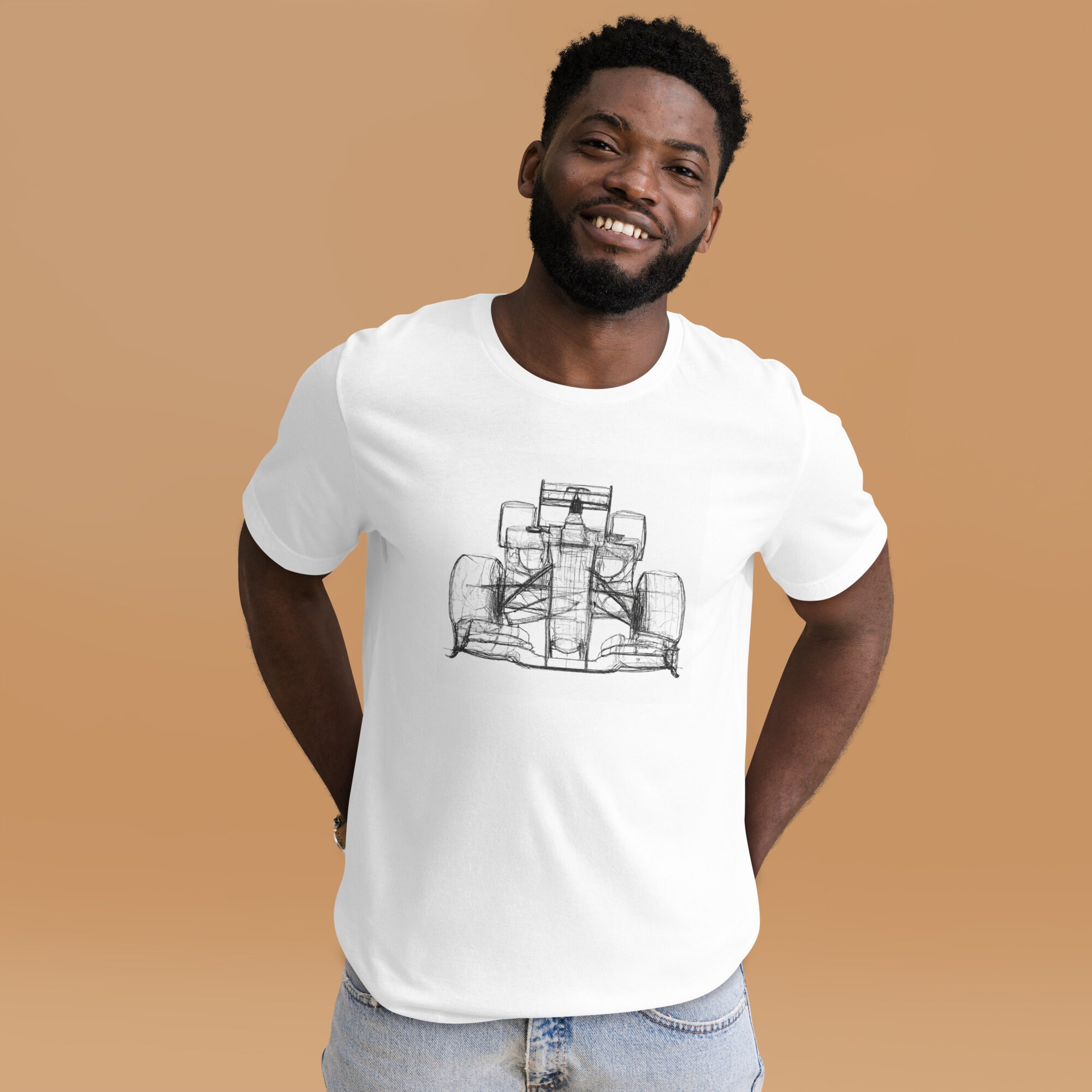 Wireframe Sketch F1 Race Car Line T Shirt, Gift for Formula 1 Fan ...